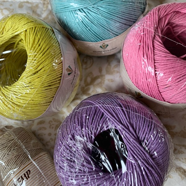 NATURAL HEMP TWINE - Package of 27 True Hemp Spools - 1mm/20lb or 0.5mm ...