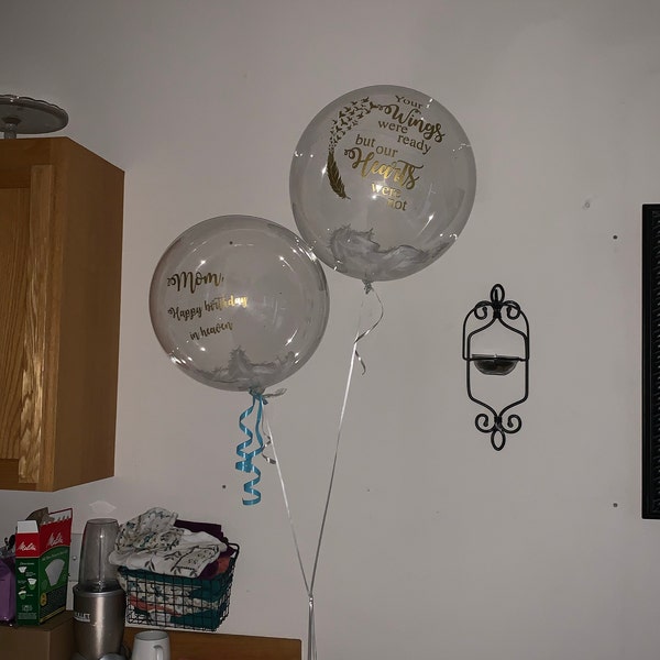 Custom Memorial Balloon, in Memory of Balloon, Your Wings Were Ready ...