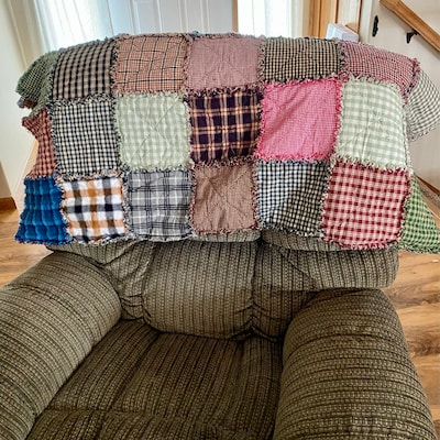 Country Primitive Farm House Charm Homespun Patchwork Rag Quilt - Etsy