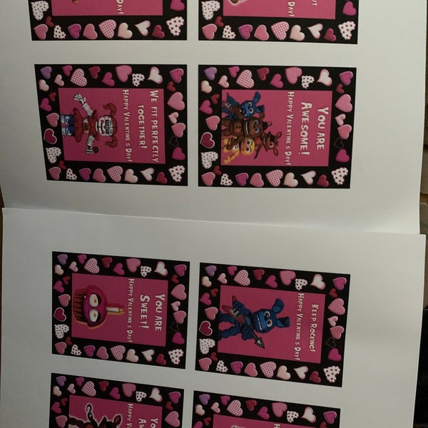 FNAF Valentine's Day Printable Cards! - Etsy