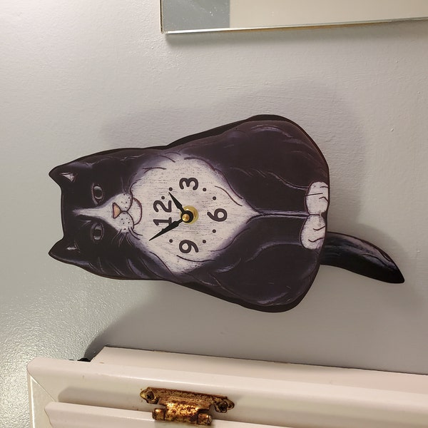 Sister Mary Meow Mini Cat Clock With Swinging Tail - Etsy