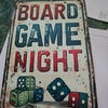 Board Game Night Vintage Metal Sign - Retro Colors, Playful Font, Game ...