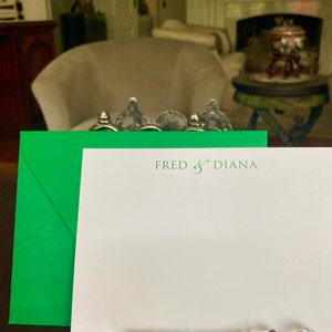 Stationery Note Cards for Men With Border and Name in Modern - Etsy