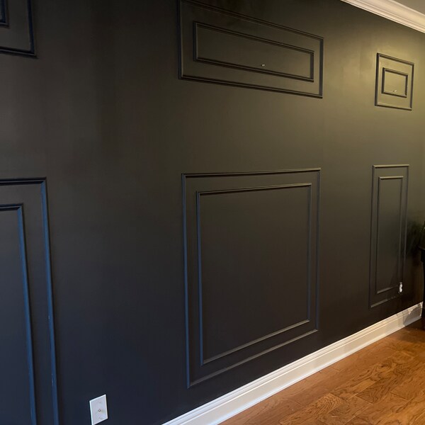 Decorative Wainscot Panel, Wall Moulding Design, Ready Cut Molding Kit ... Decorative Wainscot Panel, Wall Moulding Design, Ready Cut Molding Kit ...