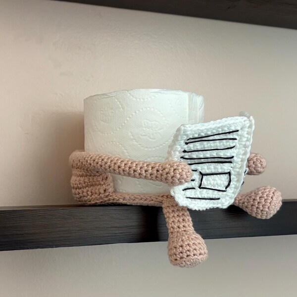 Newspaper-reading Toilet Paper Holder Amigurumi - Etsy