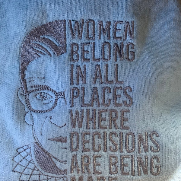 Ruth Bader Ginsburg Embroidery Design Nasty Woman Feminist Digital ...