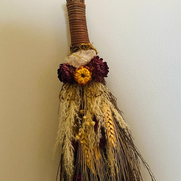 Wedding Broom, Besom, Boho. Dried Flowers. Witches Broom. Woodland ...