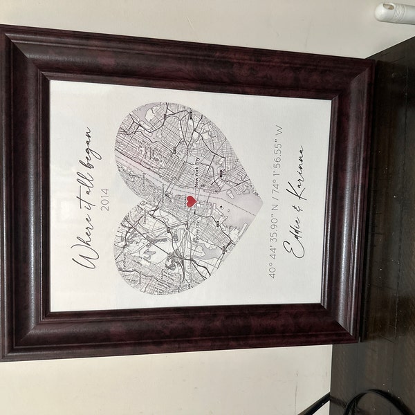 Where We Met Map, Personalized Couples Gift, Custom Map, Boyfriend Gift ...