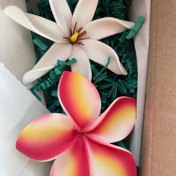 3" Tiare Foam Flower, Ear Flower, Tahitian Gardenia, Pinwheel Tiare ...