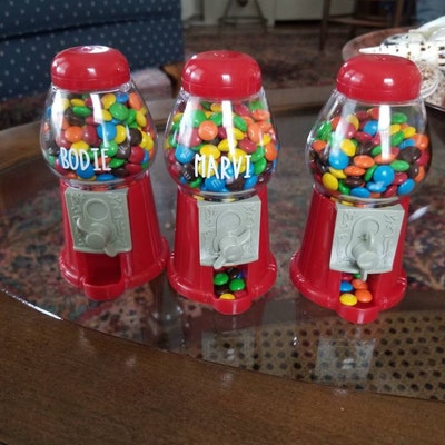 Mini Gumball Machine Candy Dispenser Choice of Color 5 RED Blue YELLOW ...