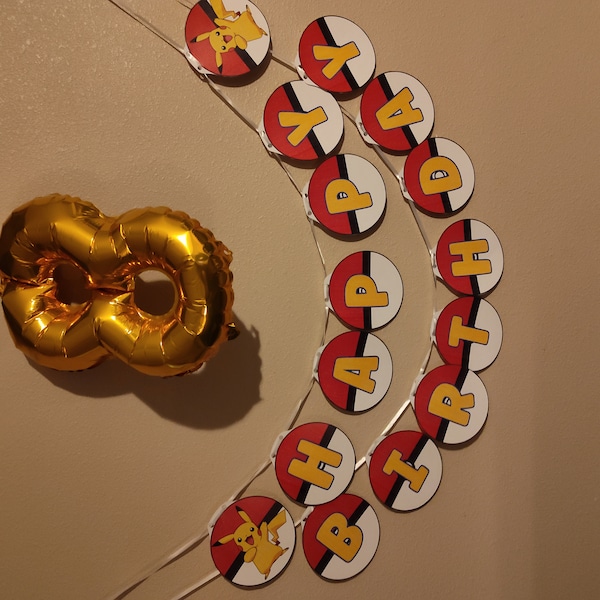 Printable Pokemon Banner, Pikachu Banner, Pokeball Banner, Pokemon ...