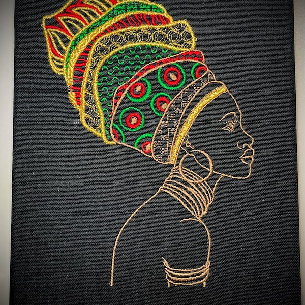 African Woman Machine Embroidery Design - 6 Sizes - Etsy