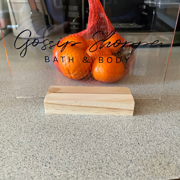 Custom Black Text Acrylic Sign - Small Acrylic Business Signs - Signage ...