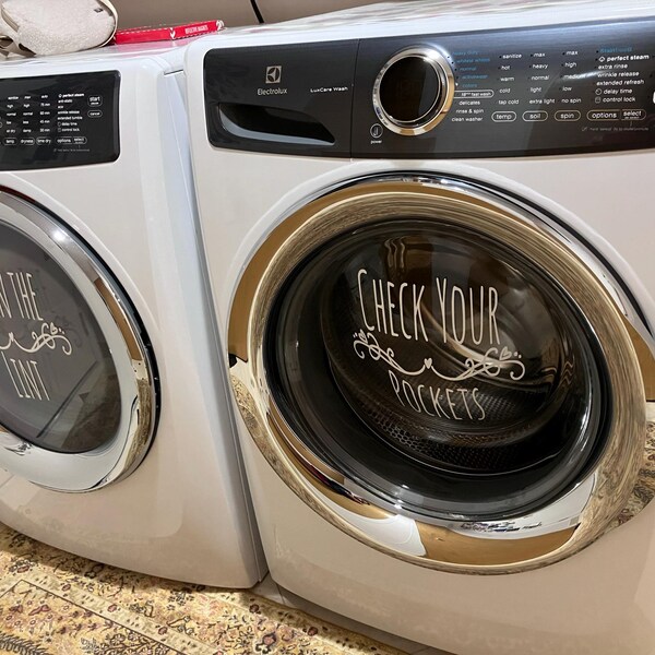 Laundry Decor, Laundry Room, Check Your Pockets-clean the Lint Decals ...
