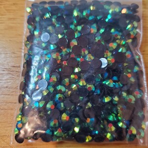 USA 1000 5mm Green AB Jelly Emerald Flatback Resin Rhinestones DIY Deco ...