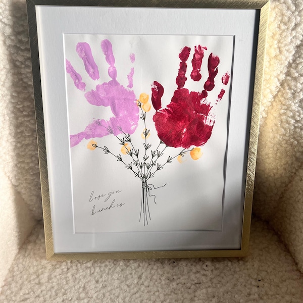Love You Bunches Handprint Art Printable | Gift for Mom and Grandma ...