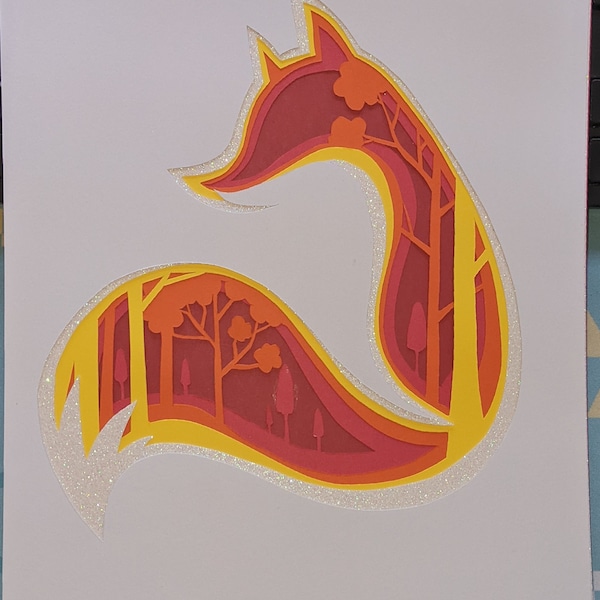 Red Fox 3D Paper Cut Light Box Template (SVG Digital Download) - Etsy