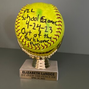 SOFTBALL Display, HOME RUN or Game Holder, Autographed Ball Display - Etsy