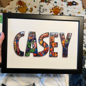 Personalised MARVEL NAME Word Art Custom Print Gift Keepsake Present ...
