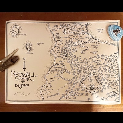 Map of Redwall: Aged, Handmade, Hand Drawn, Authentic Gift, Fantasy Art ...