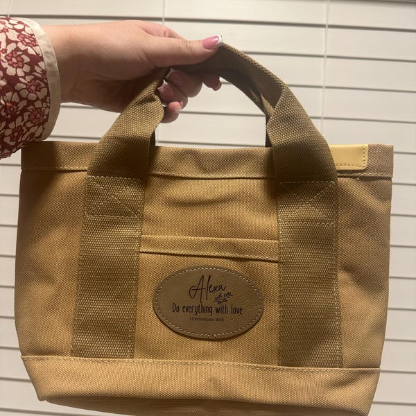 Bible Bag,canvas Satchel Tote, Multi Pocket,personalized,religious Gift Women,bible Study ...