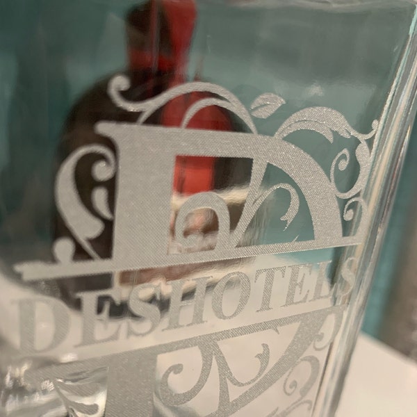 Whiskey Decanter, Personalized Monogram Glass Set, Initials, Whiskey ...