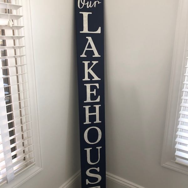 The Lakehouse Sign Personalized Extra Large Porch Sign Vertical ...