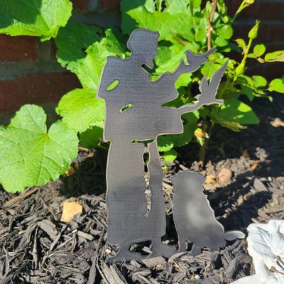 Alien & UFO Spaceship Yard Stake Gift Set Rusty Metal Alien Garden Yard ...