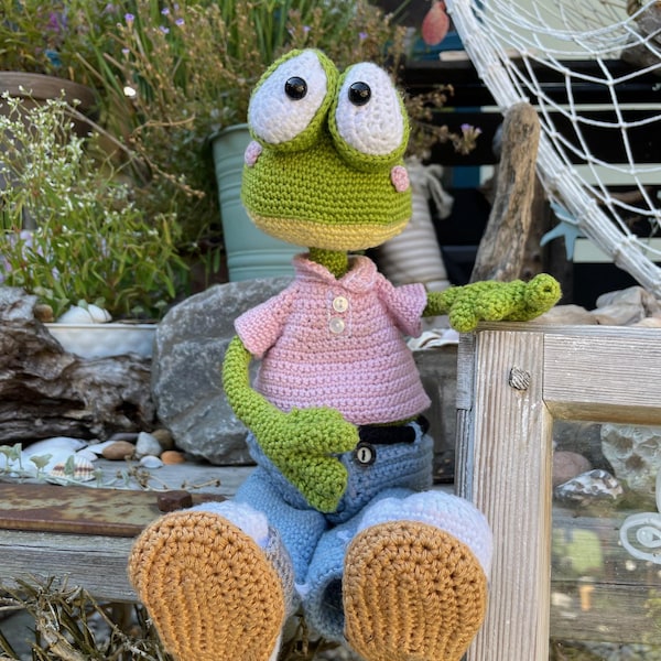 Crochet Summer Jeans and Polo Shirt Outfit for Froggy, PDF ENGLISH ...