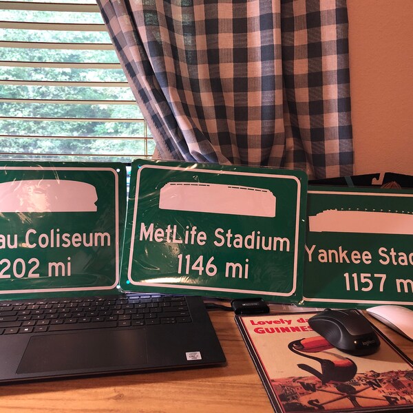 Custom Stadium Road Sign - Pick Your Team and Customize the Distance ...