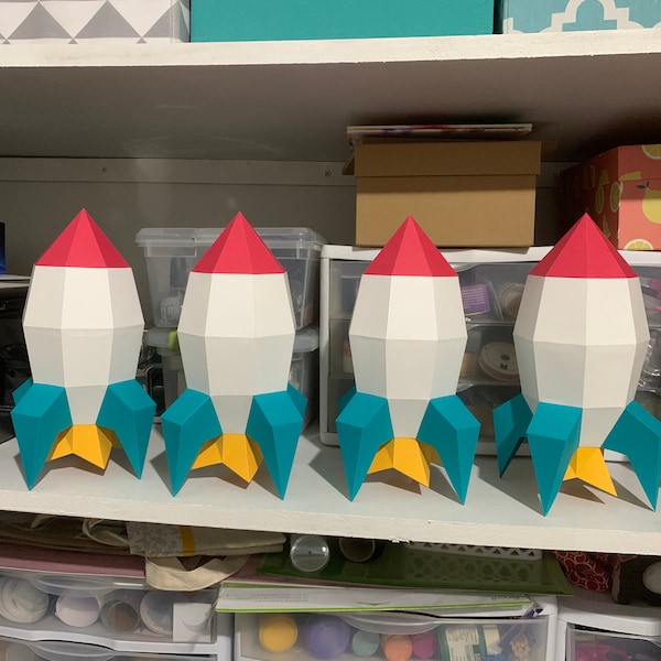 DIY Papercraft Rocket,rocket Lamp,paper Rocket,rocket Gifts,rocket Toy ...