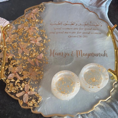 Resin Calendar Plaque Ring Plate Ring Tray Nikkah Plaque Nikkah Tray ...