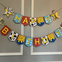 Toy Story Happy Birthday Banner Toy Story Theme Birthday Party Decor ...