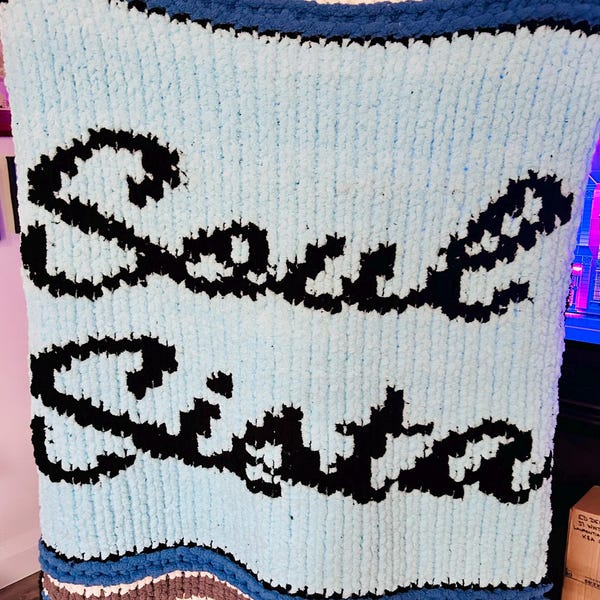 Fisherman With Bass - Finger Knitting / Chunky Knit Blanket Pattern - Etsy