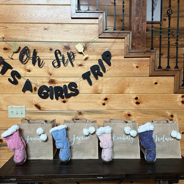 Girl's Trip Decoration, Girl's Weekend, Oh Sip It's A Girl's Trip ...