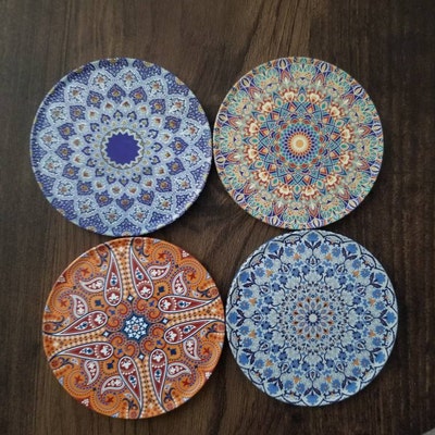 Coasters Set Set of 4 Decorative Design Coasters - Etsy