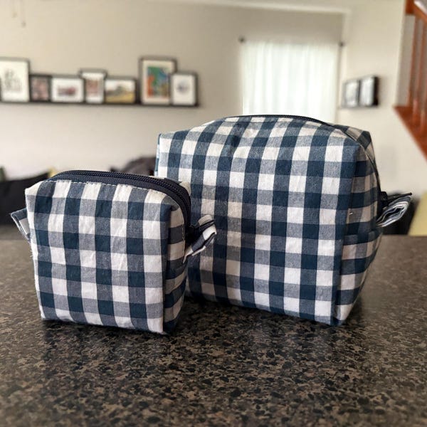 Two-toned Boxy Pouch PDF Sewing Pattern | 4 Sizes | Makeup and Toiletry ...