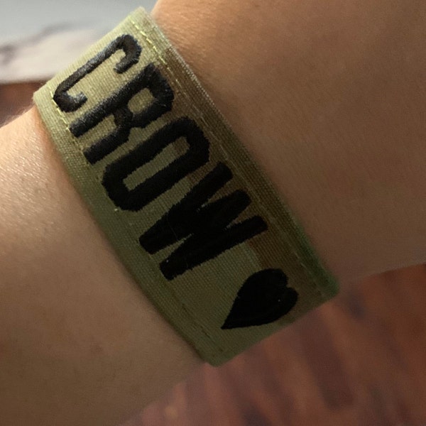 Military Name Tape Bracelet- W/ Heart!! (any Branch!) Army Navy Air ...