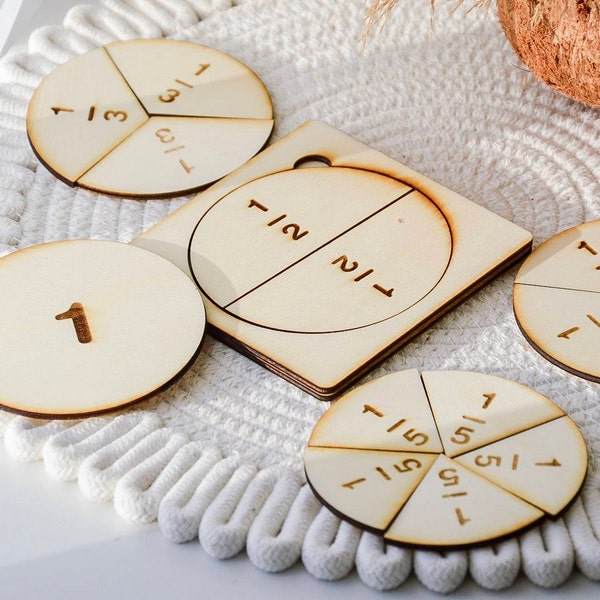 Montessori Fraction Discs: Educational Laser Cut Files (SVG, DXF) - Etsy