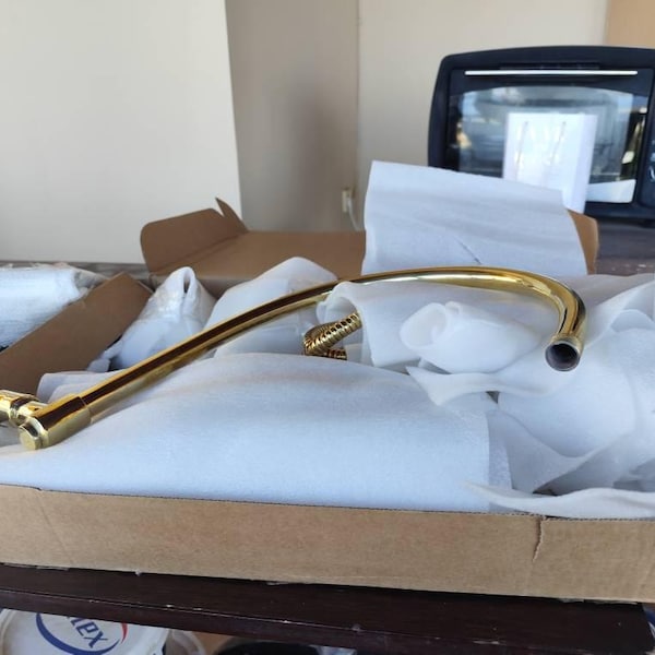 Unlacquered Brass Pot Filler With Cross Handle, Kitchen Pot Filler ...