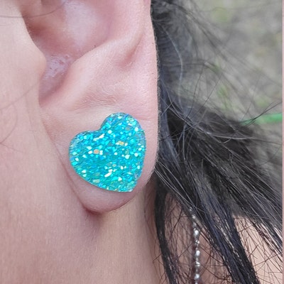 Clearance Plugs Sparkle Turquoise Druzy Heart 2g, 0g, 00g - Etsy
