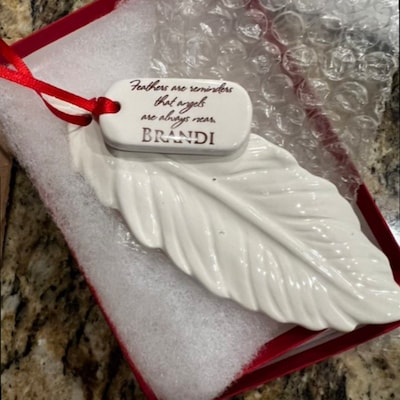 Sympathy Ornament, Feather Sympathy Gift, Sympathy Feather Ornament ...