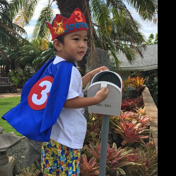 Personalized Pikachu Felt Birthday Crown - Pokemon Birthday - Pokemon ...