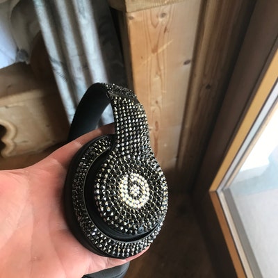 Black Diamond Shimmer Bling Beats Design W/swarovski Crystals - Etsy