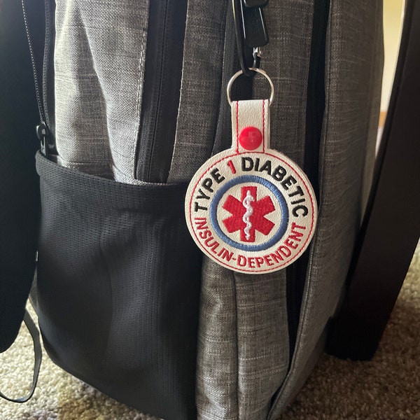 Medical Alert Tag for Backpack, Type 1 Diabetes Tag, Medical Bag Tag ...