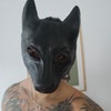 Black Rabbit Bunny Mask Leather Ears Costume Cospaly Larp Renaissance ...