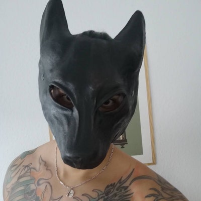 Skull Mask Black Leather Costume Cosplay Larp Renaissance Wicca Pagan ...
