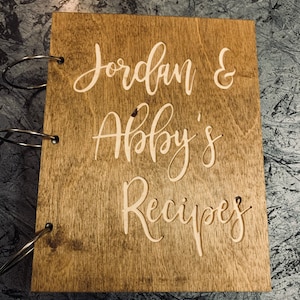 Recipe Book Custom Engraved Wooden Recipe Book - Etsy