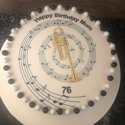 Personalised Trumpet & Music Notes 8 Icing Sheet Cake Topper - Etsy
