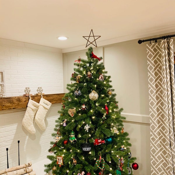 Christmas Tree Topper Star - SMALL (9 Inch) - Handmade Rustic Wood Tree ...